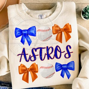 Coquette Astro Bows Png, Orange and Blue Bows Png Design, Sporty Png ...