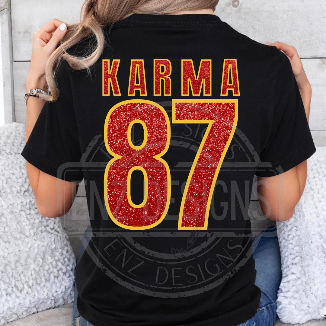 Karma 87 PNG, Karma is the Guy on the Chiefs Png, Glittery Red Karma ...