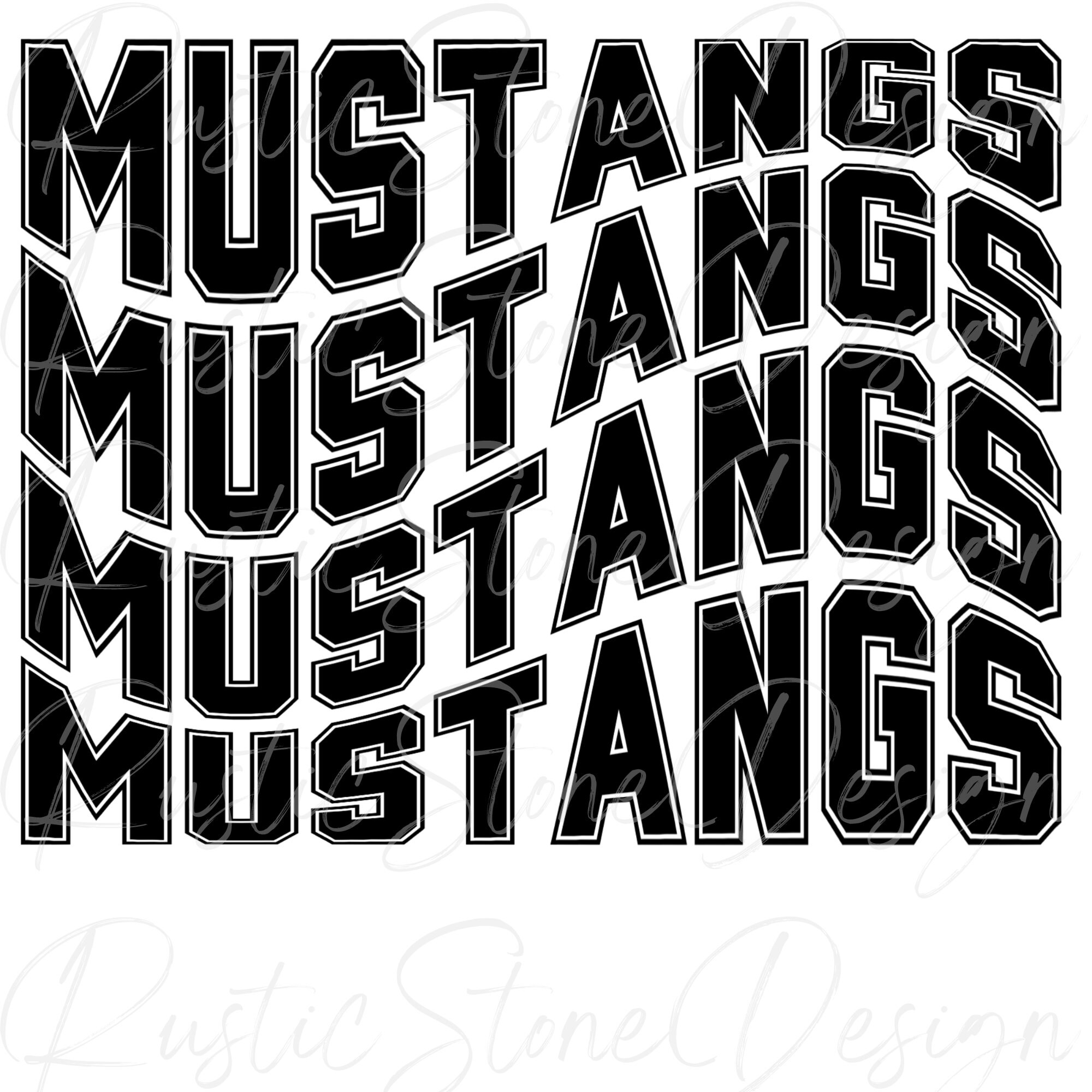 Mustangs School Mascot PNG, Black and White Font (digital Download) - Etsy