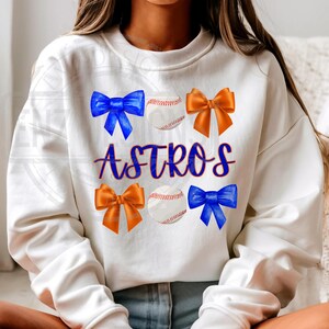 Coquette Astro Bows Png, Orange and Blue Bows Png Design, Sporty Png ...