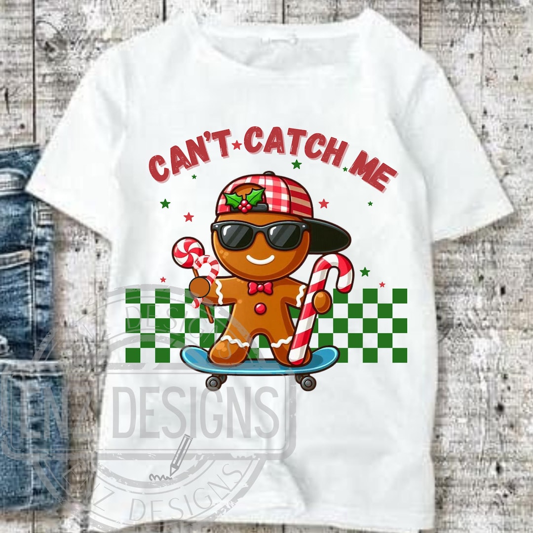 Boys Christmas PNG, Can't Catch Me Png, Boy Gingerbread, Funny ...