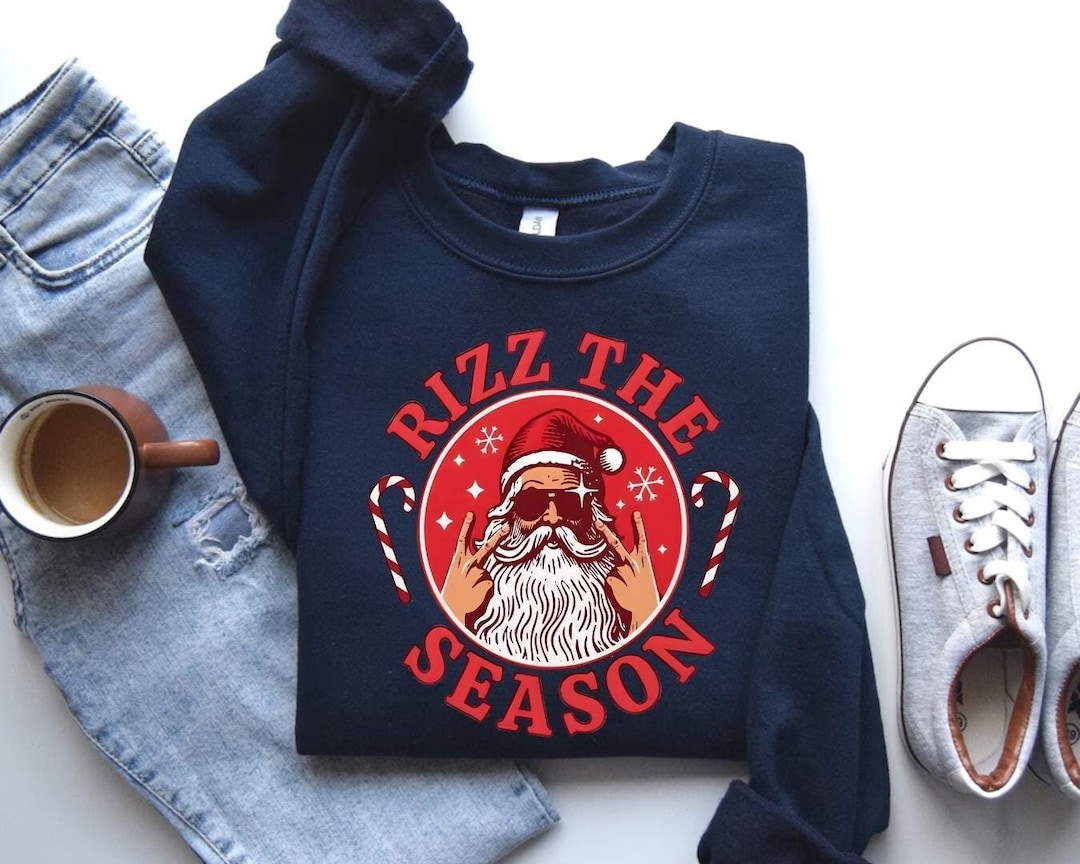 Rizz the Season Shirt, Rizzler Santa Claus Shirt, W Rizz Christmas ...