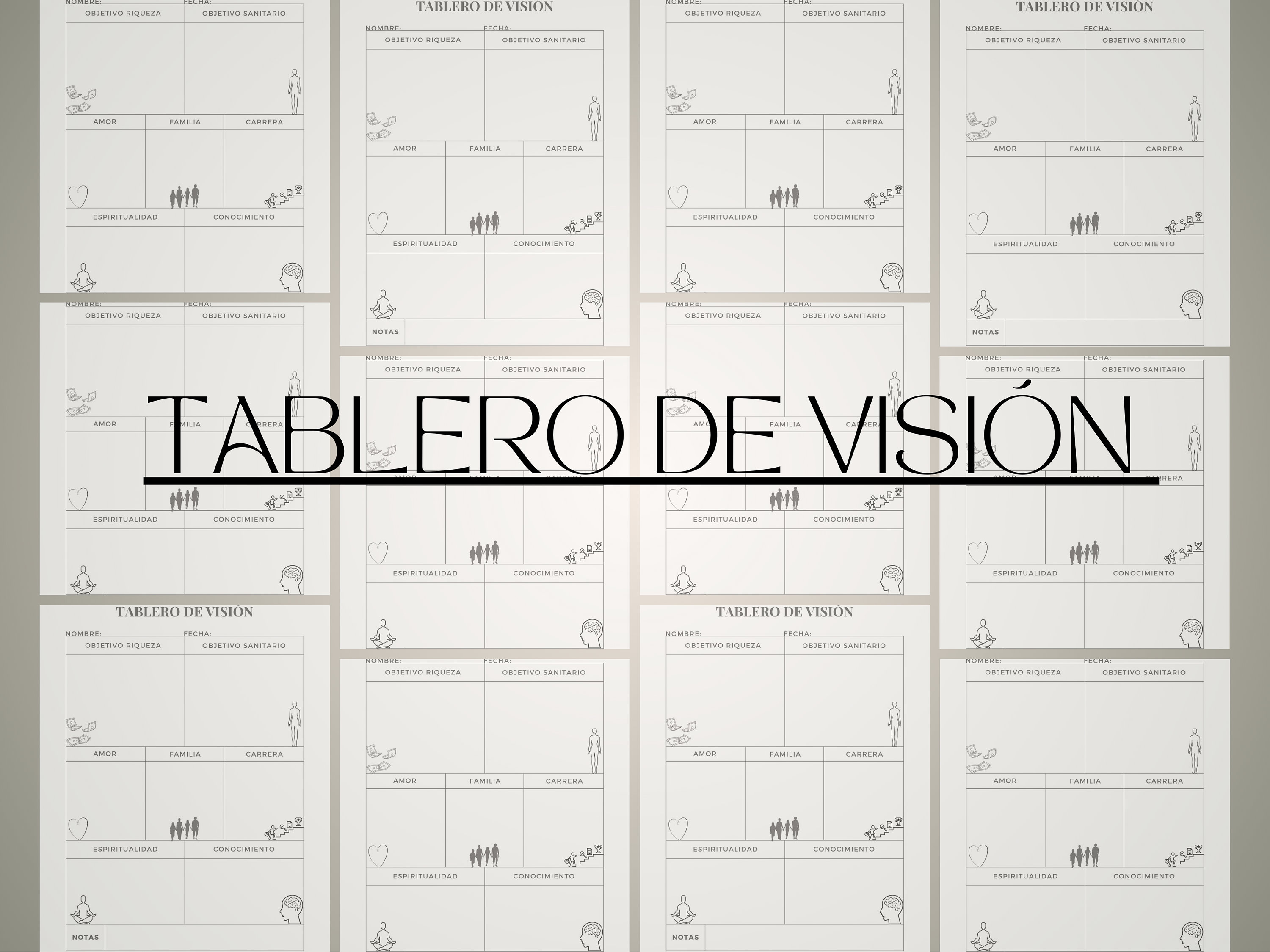 Tablero De Visión Imprimibles Tablero De Visión 2024 Plantilla De Tablero De Visión Tablero De ...