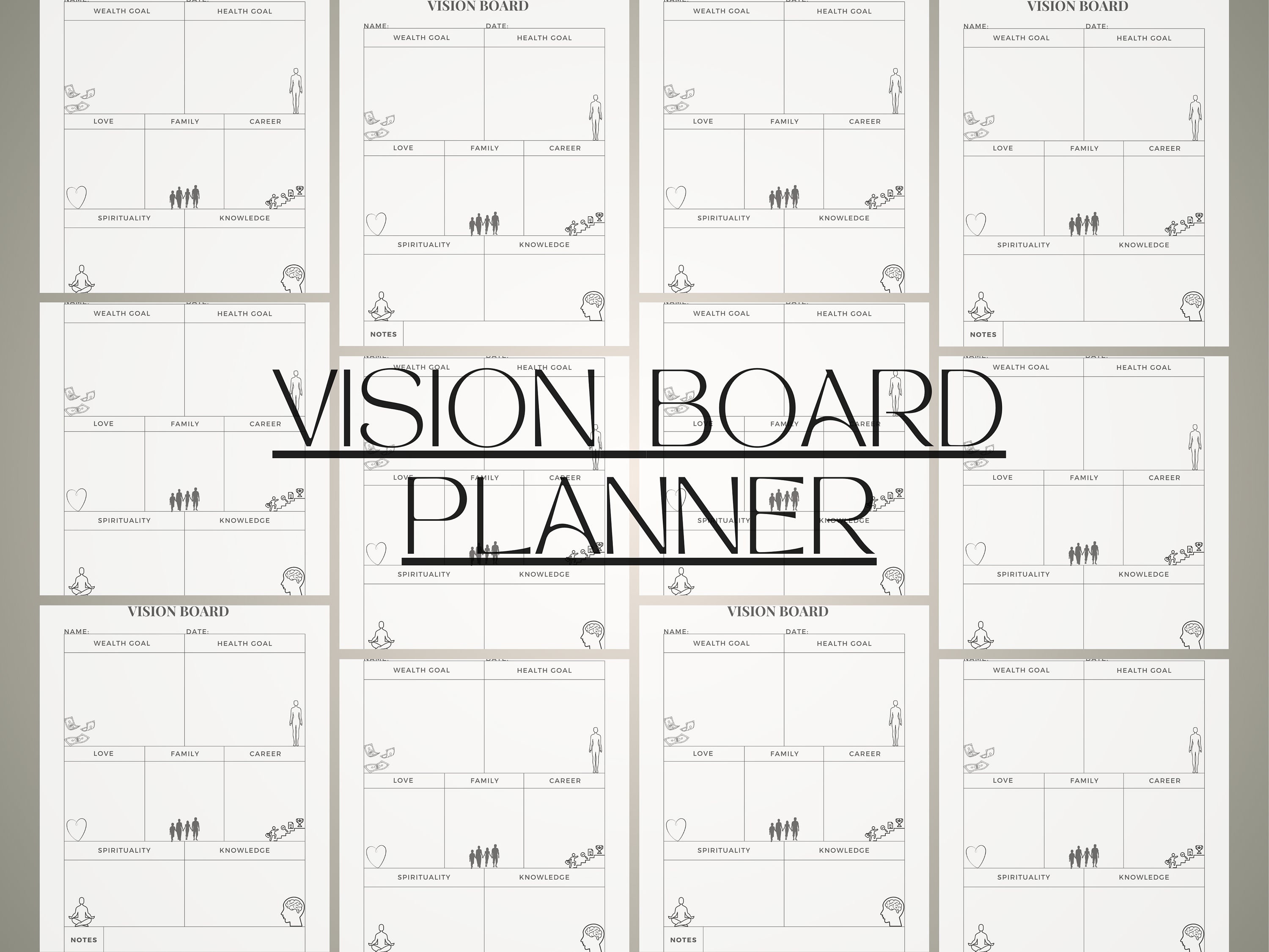 Vision Board Printables 2024 Vision Board Vision Board Template Vision ...