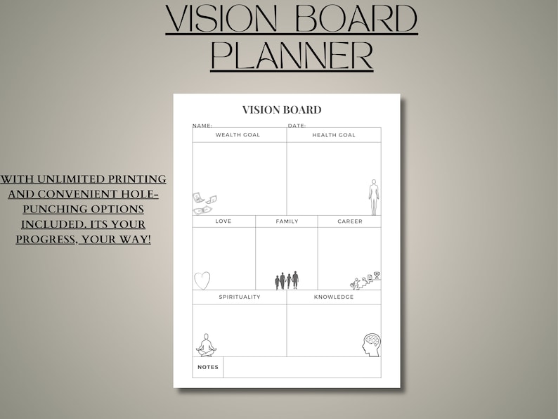 Vision Board Printables 2024 Vision Board Vision Board Template Vision Board Kit Goal Tracker ...