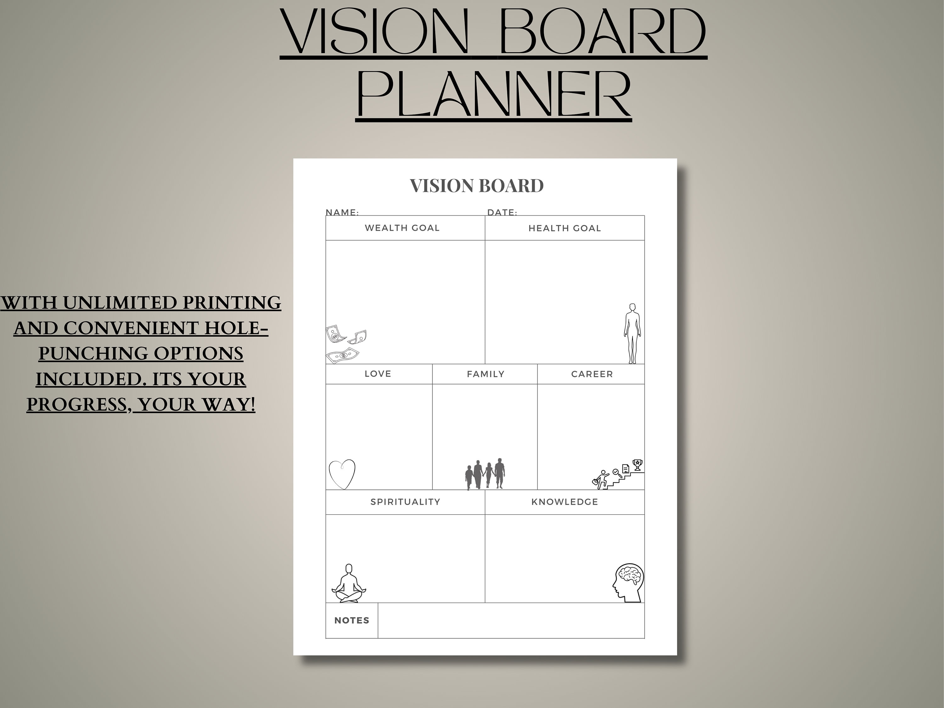 Vision Board Printables 2024 Vision Board Vision Board Template Vision ...