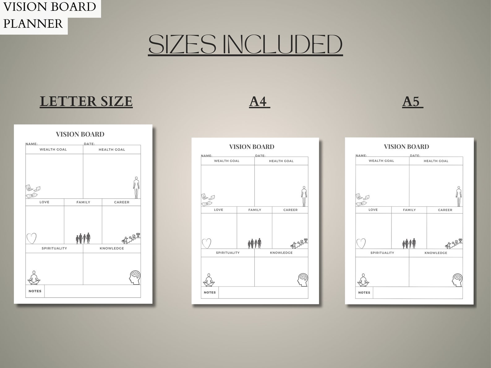 Vision Board Printables 2024 Vision Board Vision Board Template Vision ...