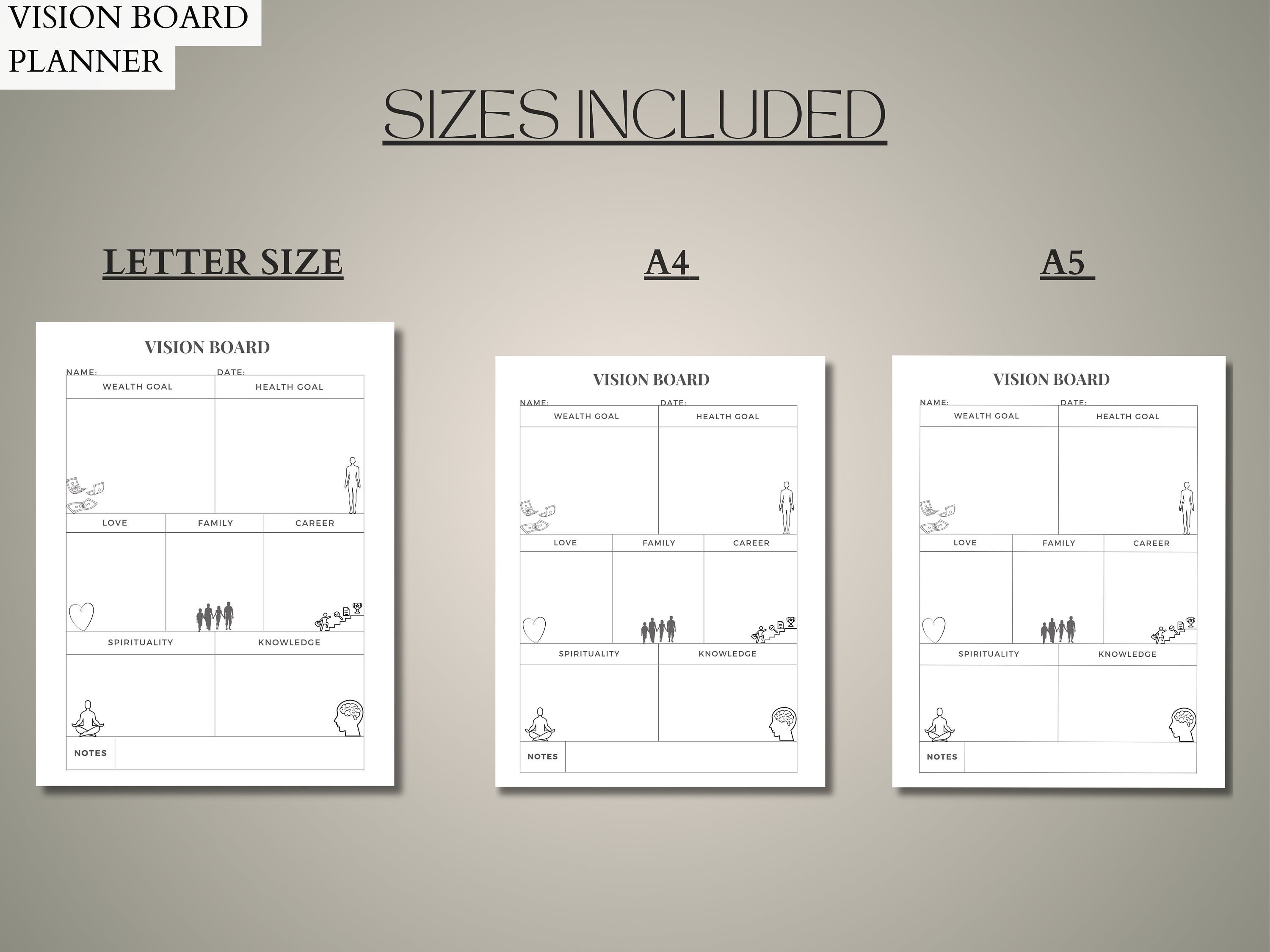 Vision Board Printables 2024 Vision Board Vision Board Template Vision ...