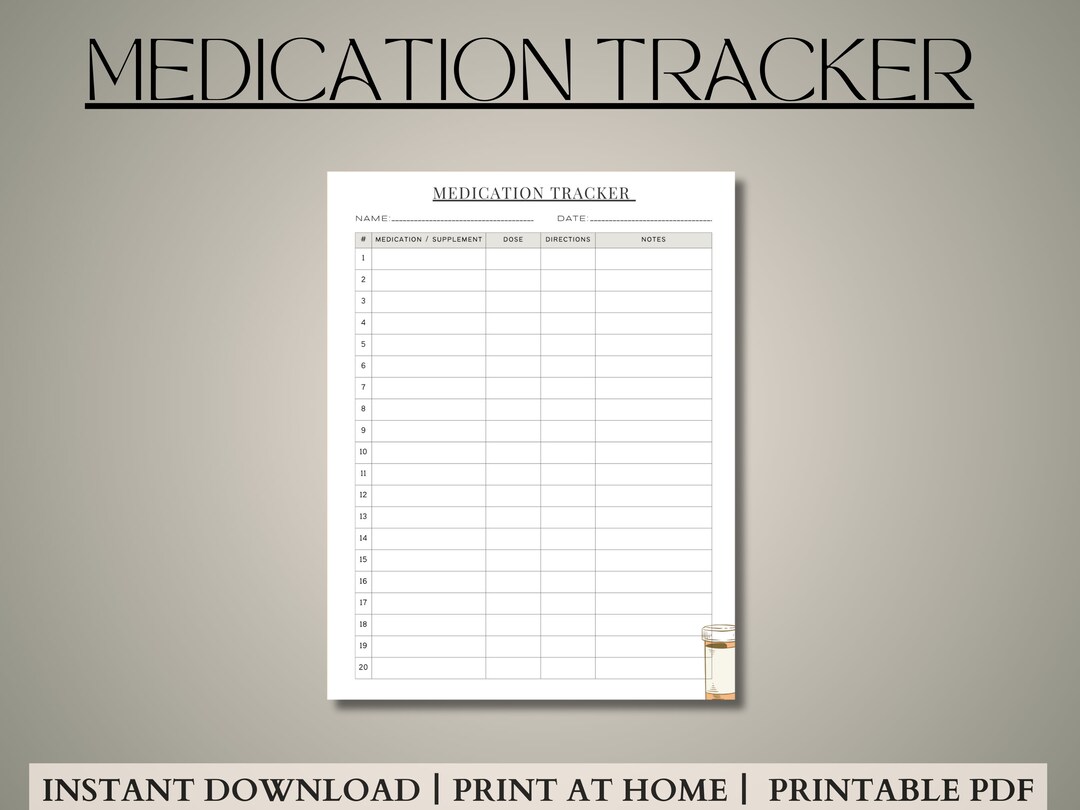 Medication Tracker L Medication Chart L Medication Log L Medication ...