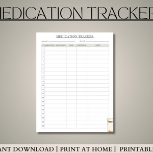 Medication Tracker L Medication Chart L Medication Log L Medication ...