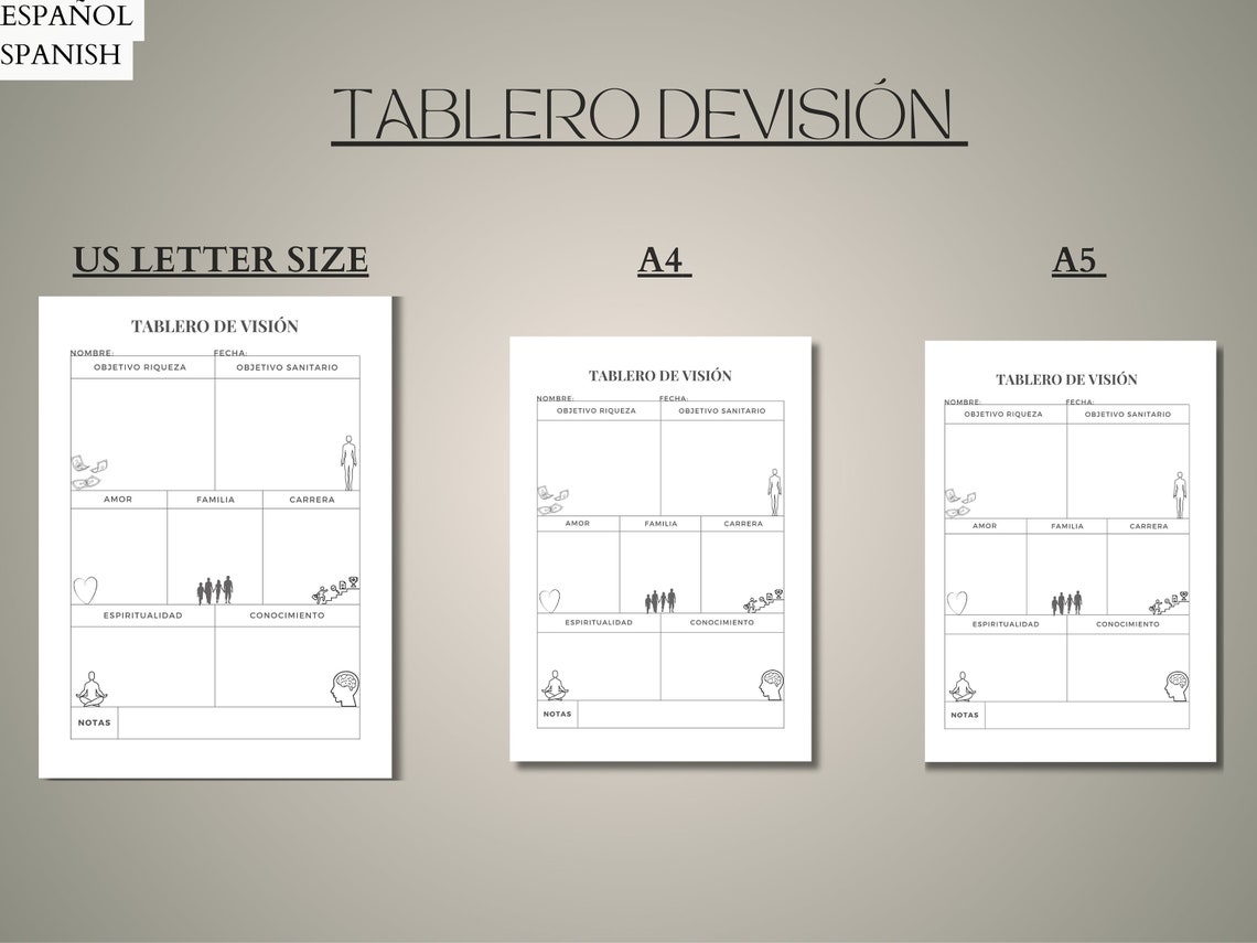 Tablero De Visión Imprimibles Tablero De Visión 2024 Plantilla De ...