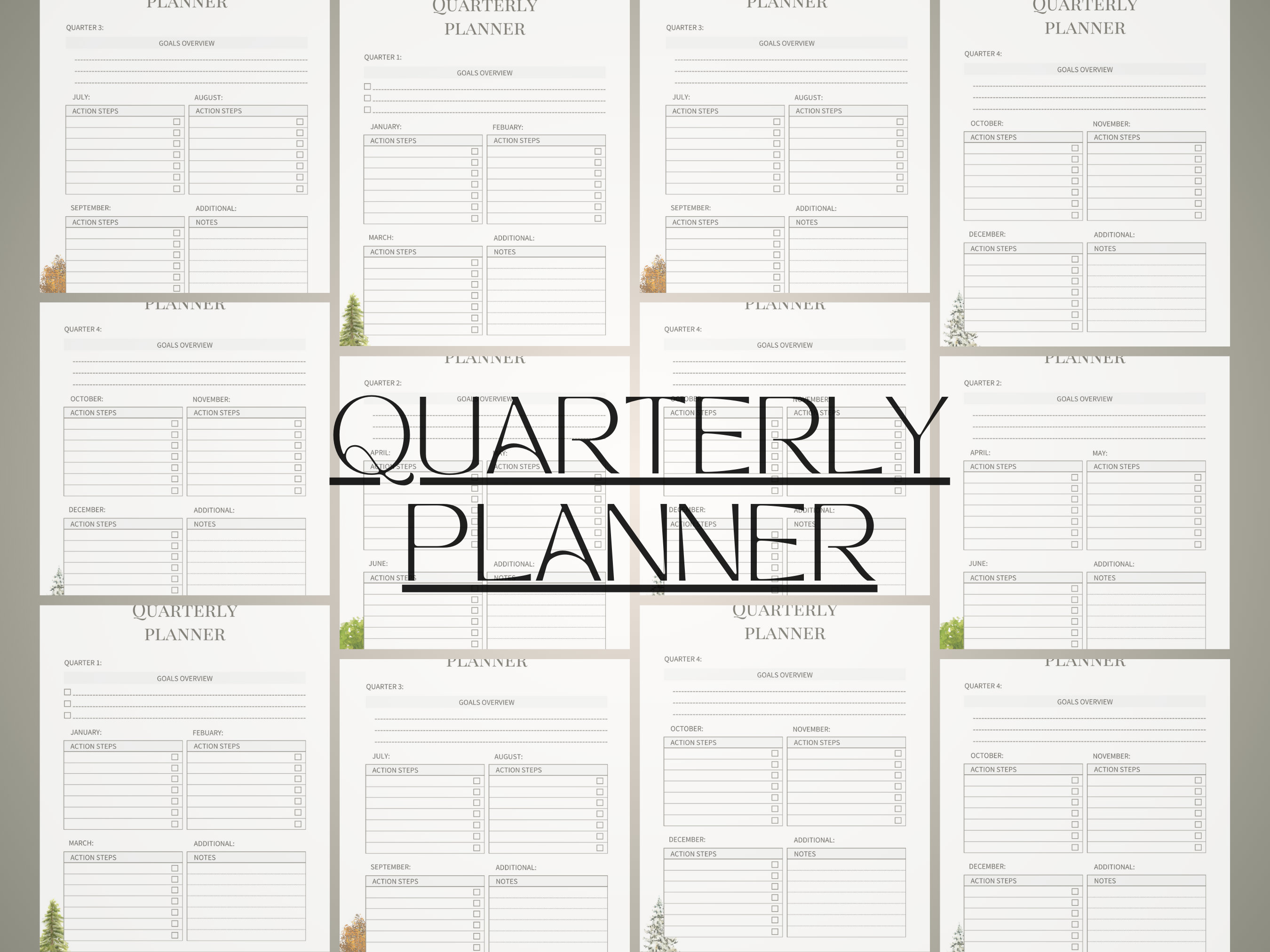 Quarterly Goal Planner L 90 Day Calendar L 12 Week Year Planner L Goal ...