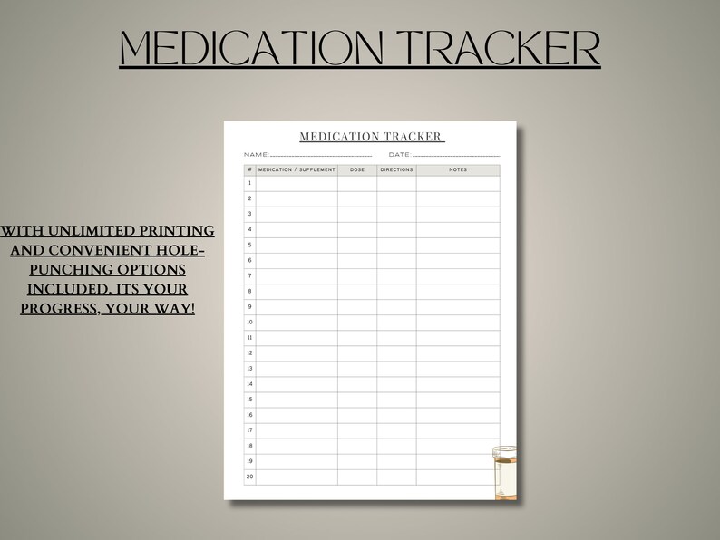 Medication Tracker L Medication Chart L Medication Log L Medication ...