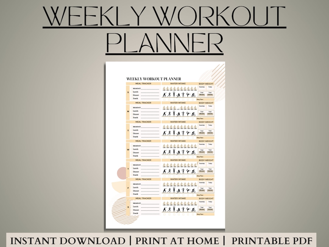 Weekly Workout Planner L Fitness Tracker L Workout Tracker Printable L ...