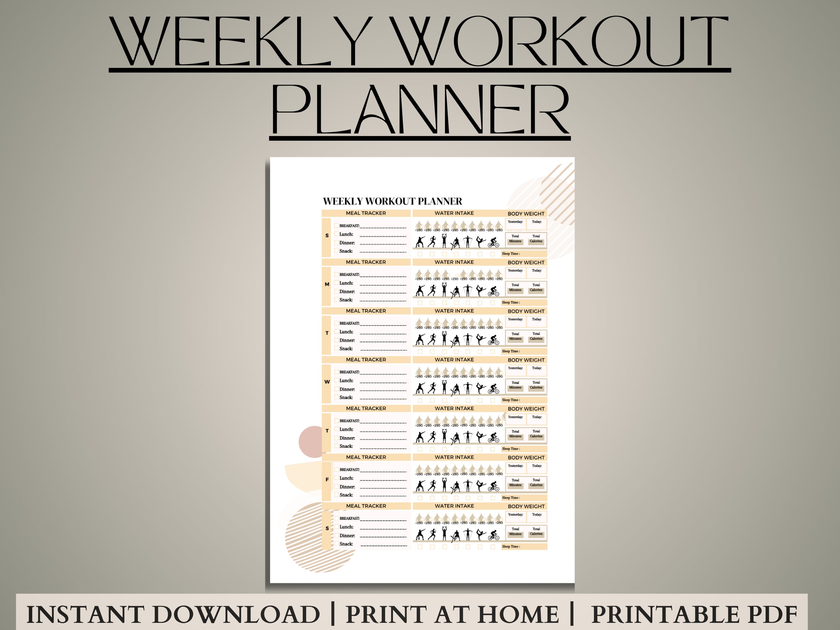 Weekly Workout Planner L Fitness Tracker L Workout Tracker Printable L ...