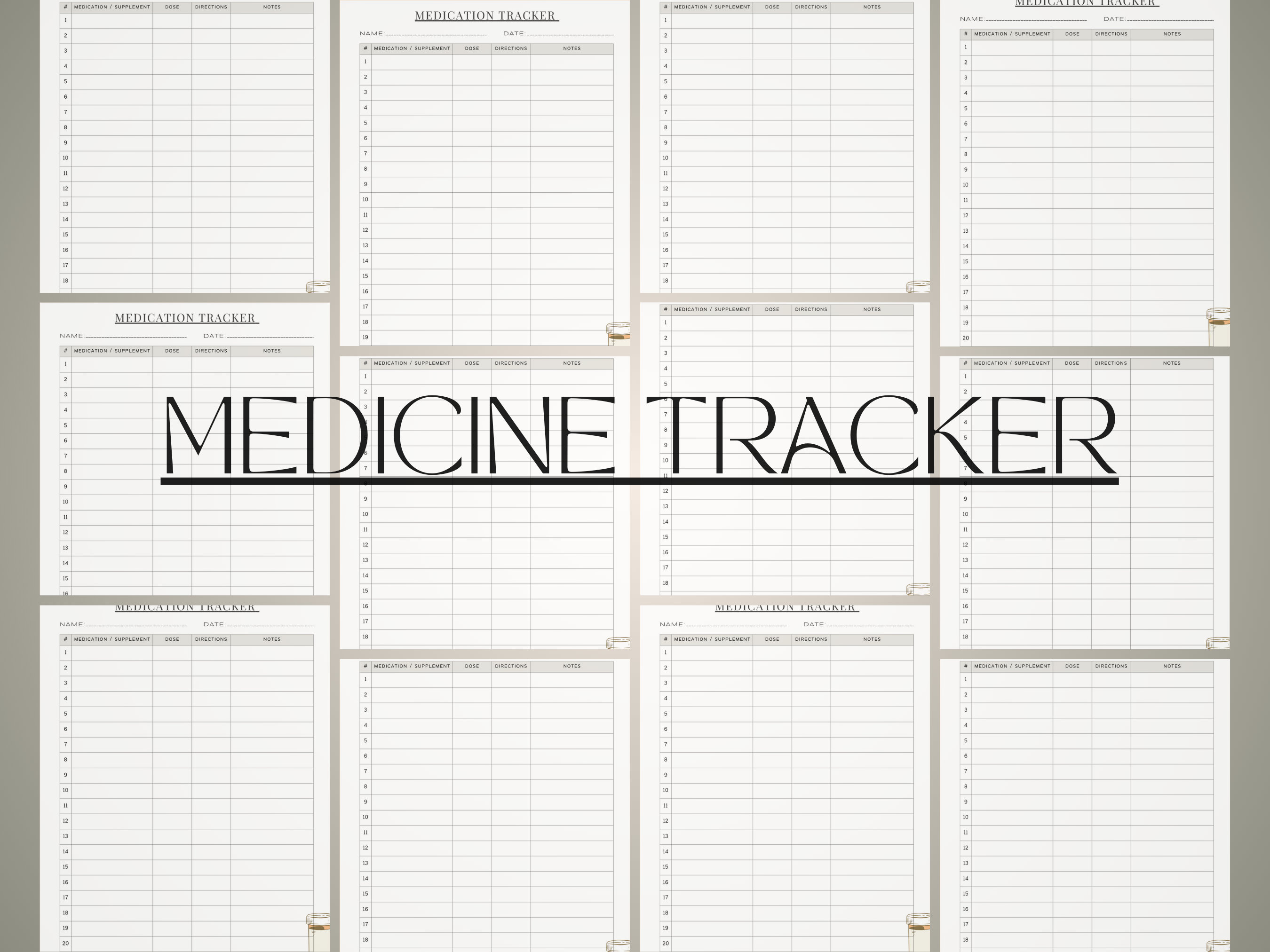 Medication Tracker L Medication Chart L Medication Log L Medication ...
