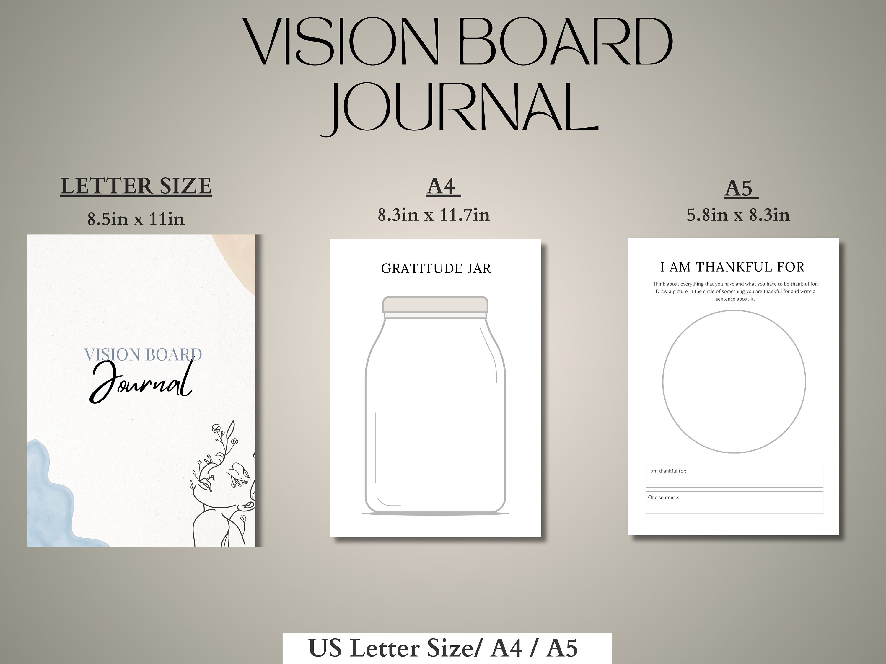 Vision Board Journal L Manifestation Planner L Goal Setting L Gratitude ...