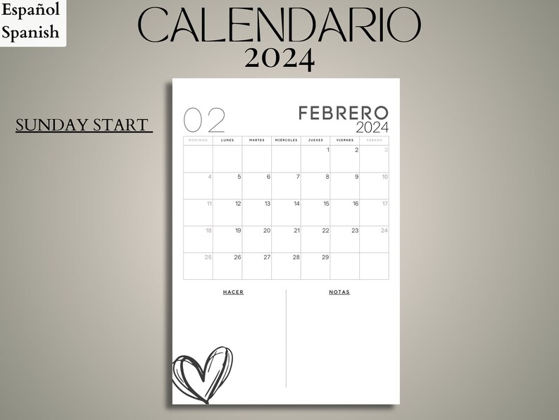 Calendario 2024 En Español Anual 2024 Calendario Para Imprimir 2024 ...