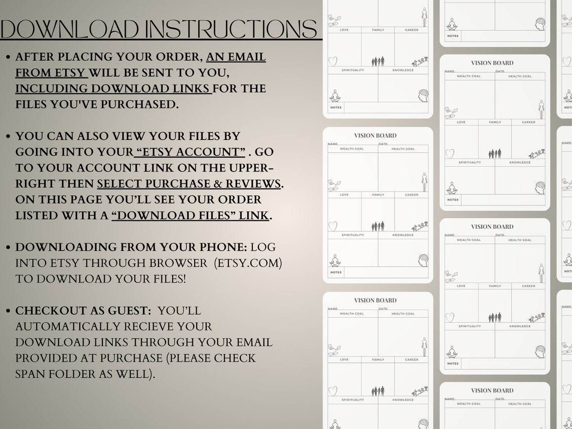 Vision Board Printables 2024 Vision Board Vision Board Template Vision ...