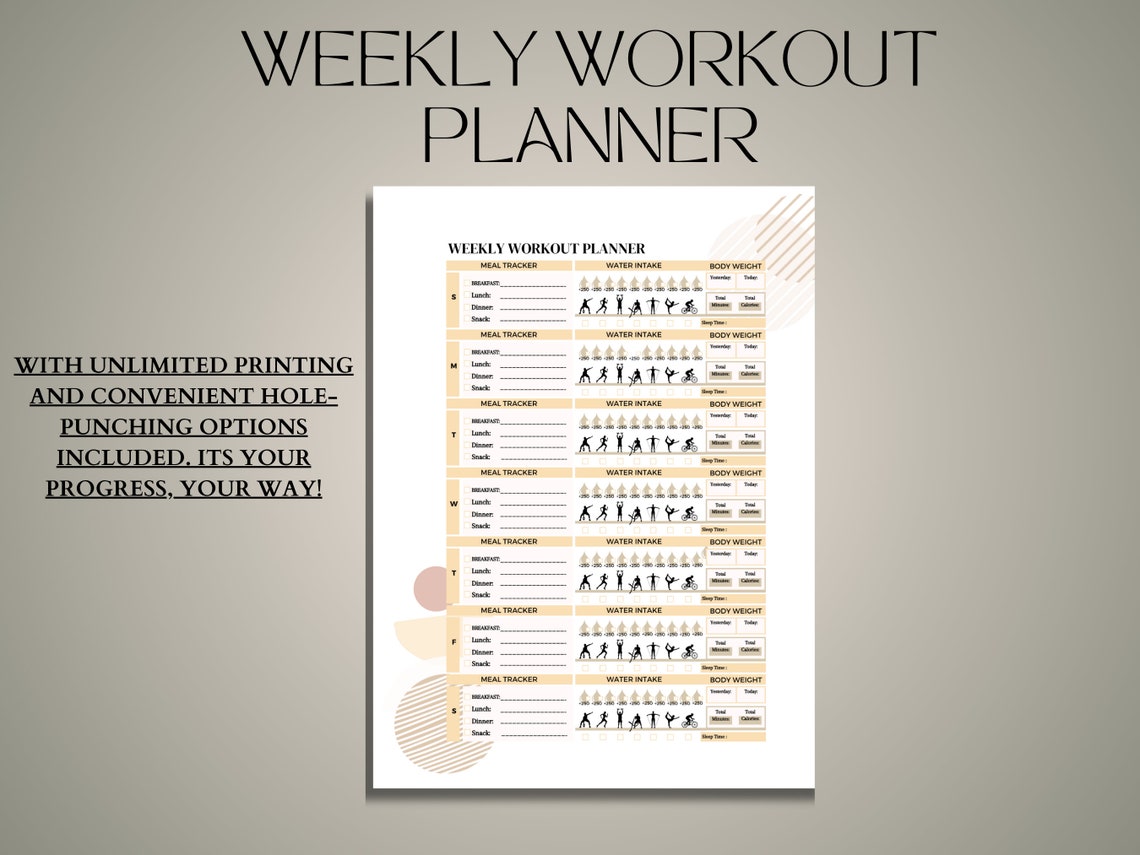 Weekly Workout Planner L Fitness Tracker L Workout Tracker Printable L ...