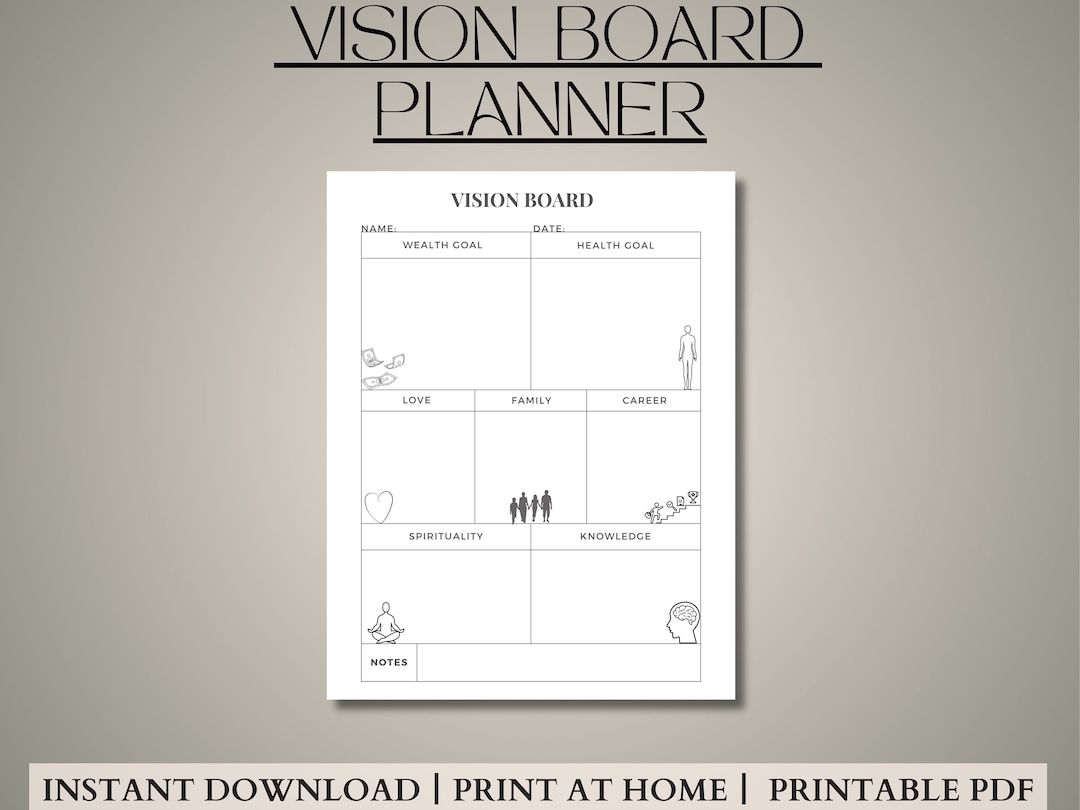 Vision Board Printables 2024 Vision Board Vision Board Template Vision ...