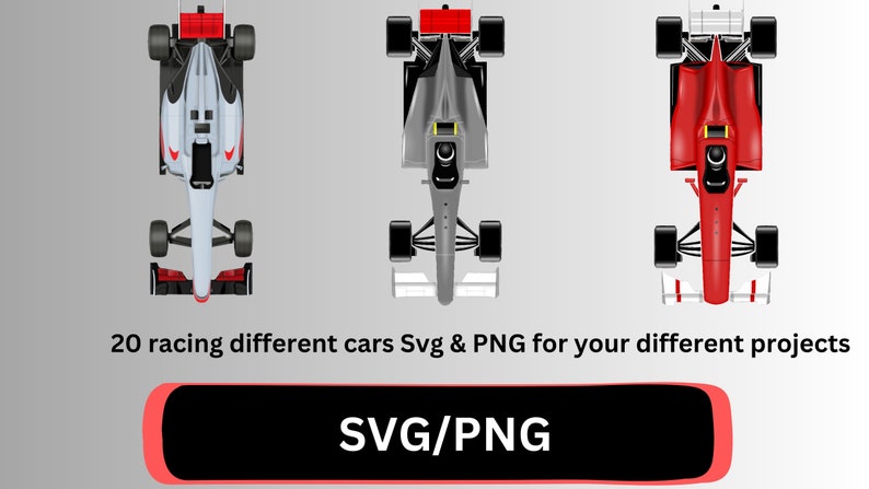 20 Different Track Racing Cars SVG & PNG for Your Different Projects - Etsy