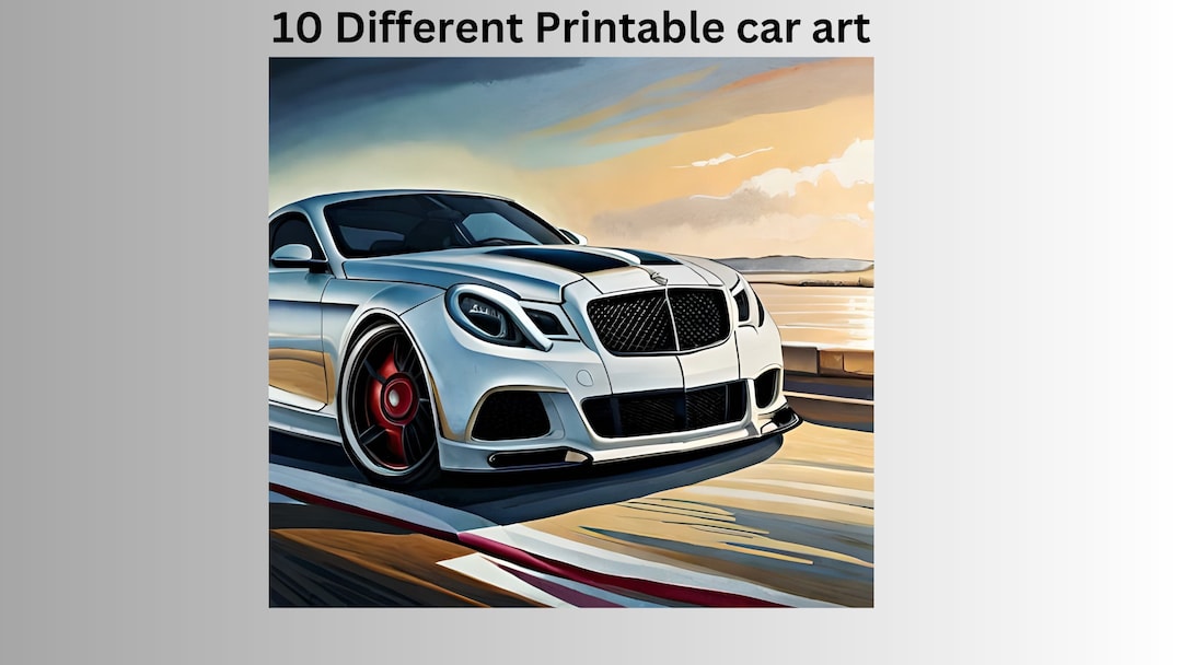 10 Different Printable Car Art in Form of PNG - Etsy