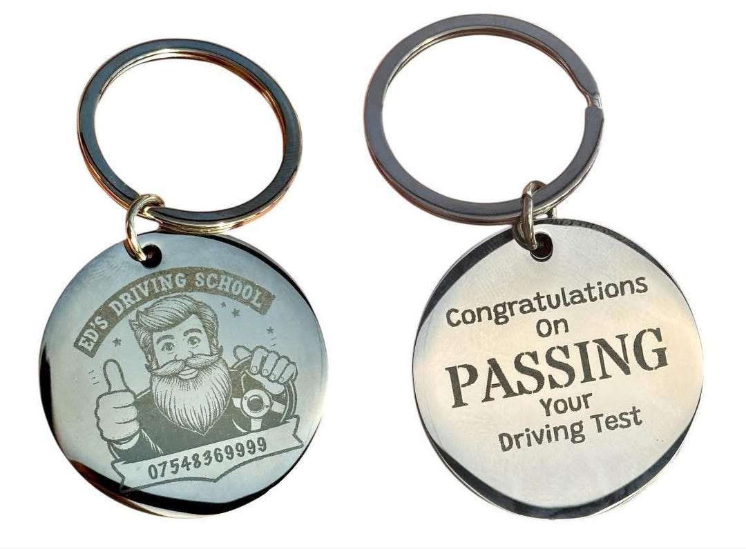 Personalised Congratulations Driving Test Logo Keyrings - Etsy