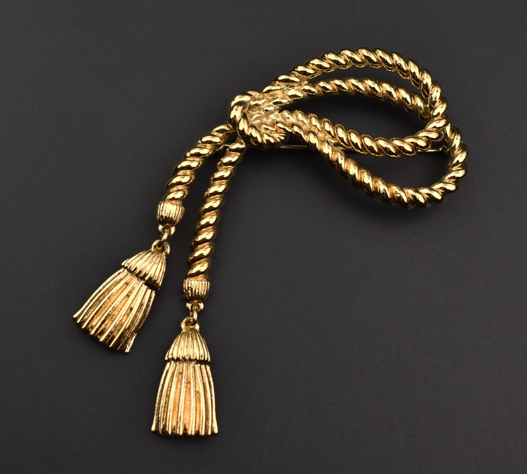 Rope Knot Brooch Gold Large Quirky Lapel Pin for Women - Etsy