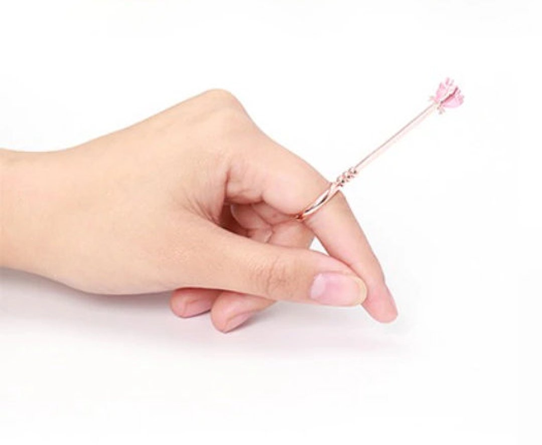 Rose Ring Gold Silver Metal Cigarette Holder Finger Clip Tobacco Smoke ...