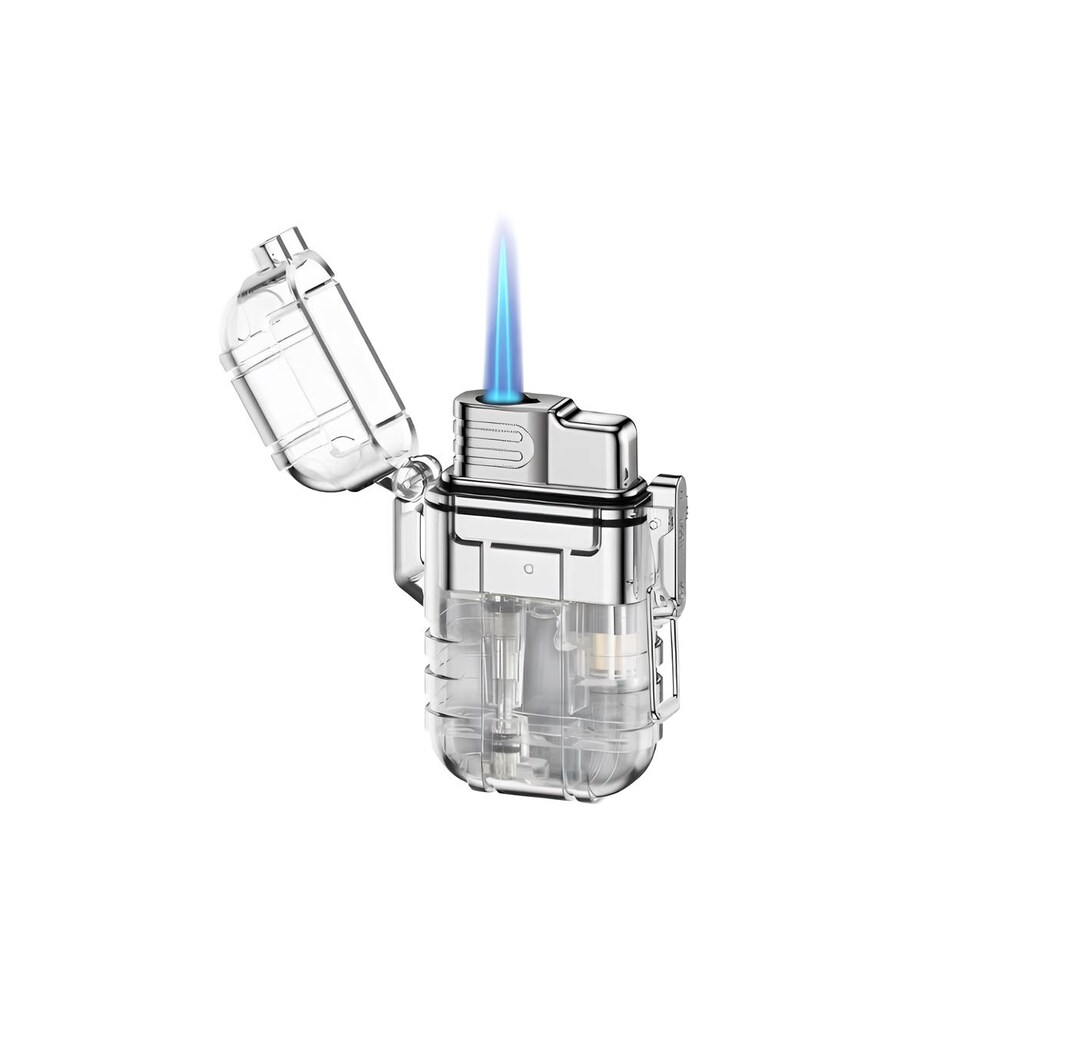 Transparent Blue Flame Lighter | Windproof | Waterproof | Blue Jet ...