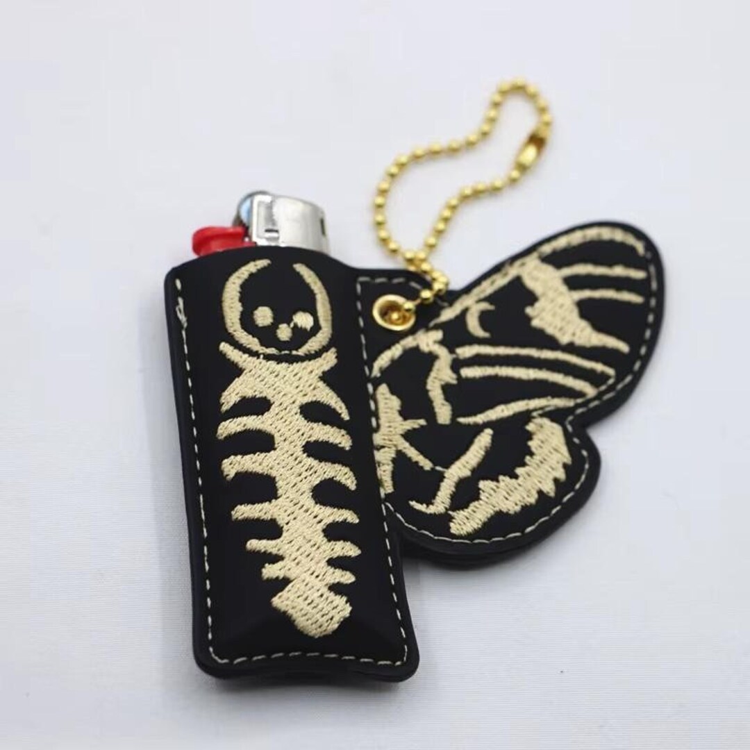 Faux Leather Moth Wing Lighter Case Gothic Chic Skull Aesthetic Trendy ...