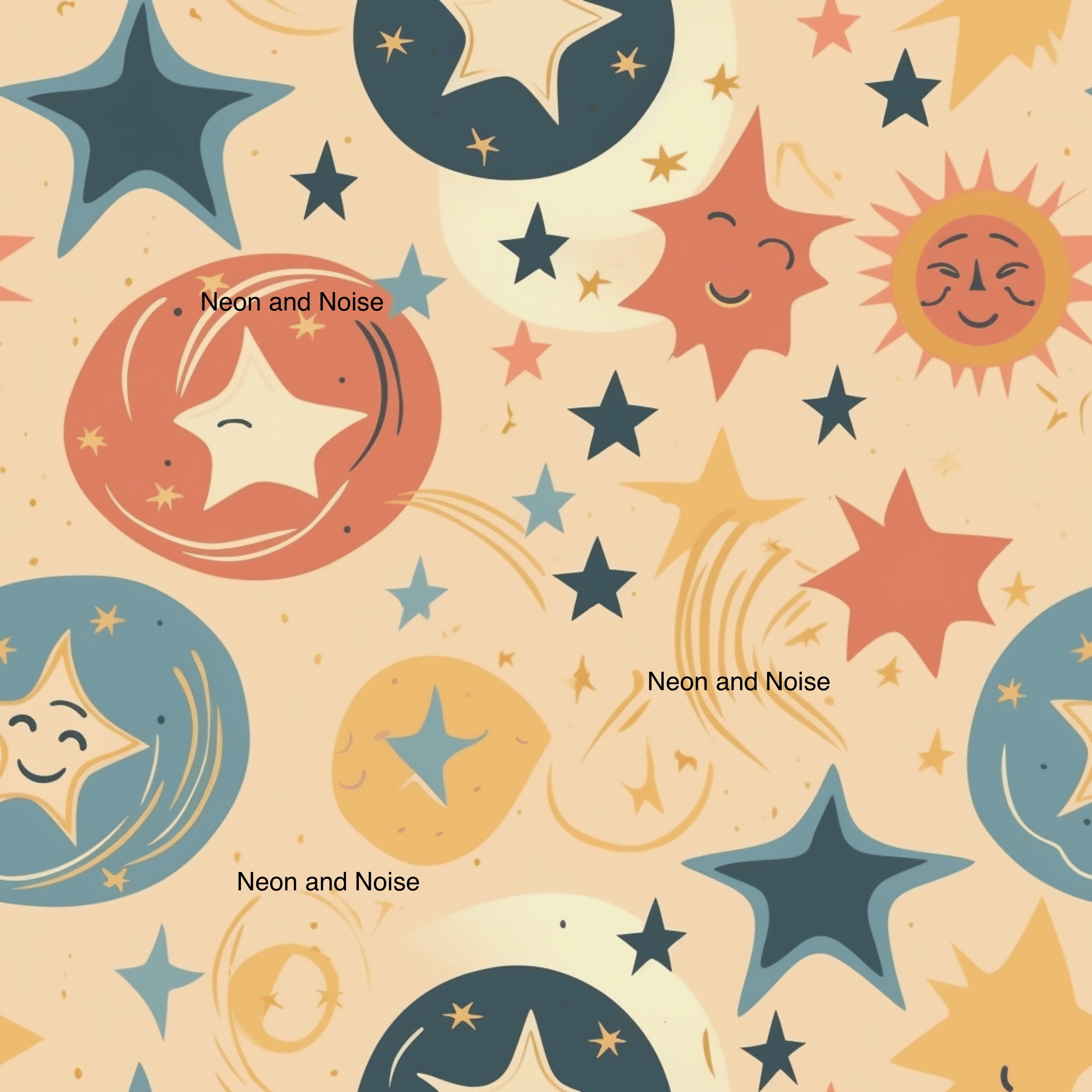Star Themed Pastel Tile Wallpaper Pattern - Etsy