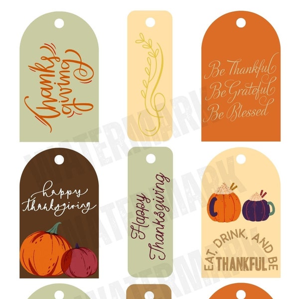 Thanksgiving Tags - Etsy