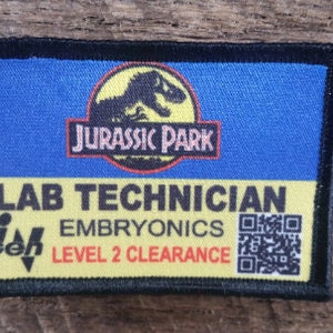 Jurassic Park I.D. Badge Sublimation Patches - Etsy