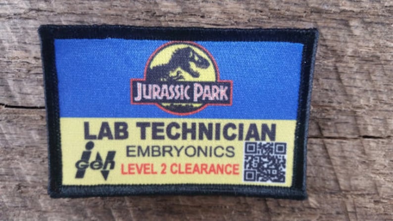 Jurassic Park I.D. Badge Sublimation Patches - Etsy