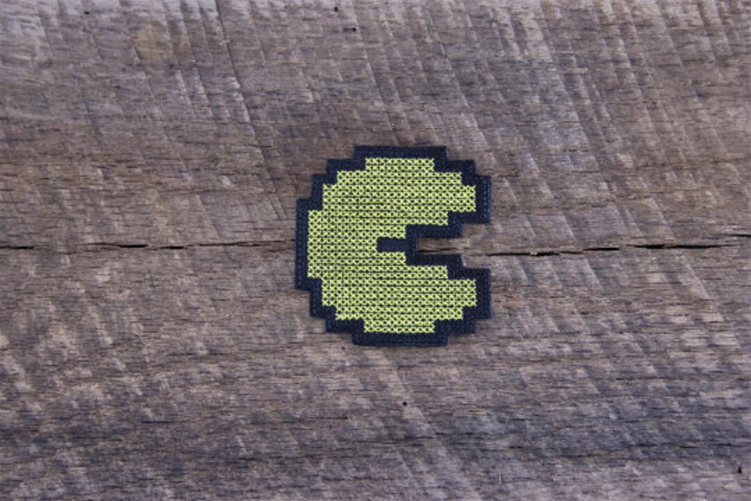 Pac-man & Ghost Embroidered Patches - Etsy