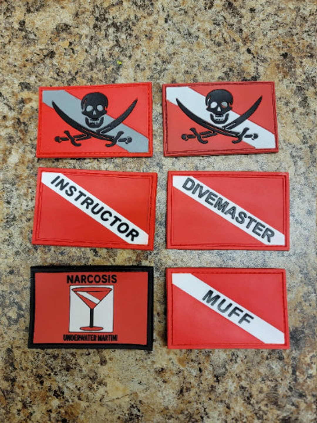 Scuba Diver Assorted Dive Flage Pvc/rubber Patches - Etsy