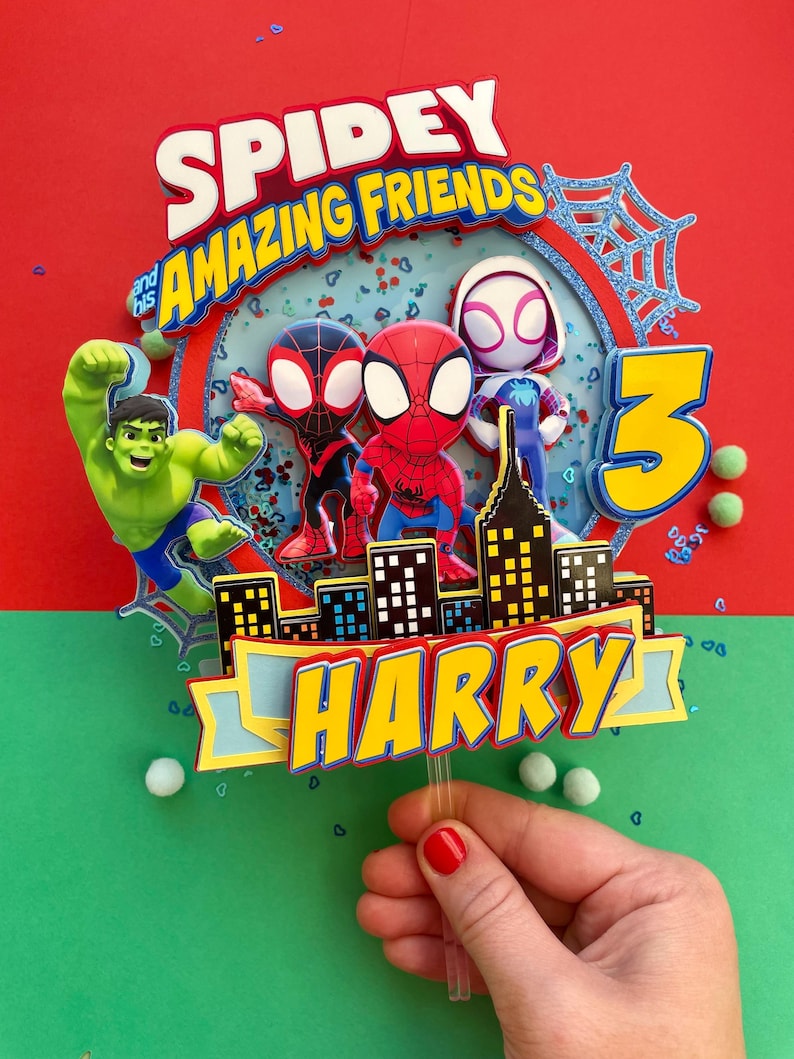 Personalised Spidey Inspired Cake Topper / Superhero Cake Topper. - Etsy UK