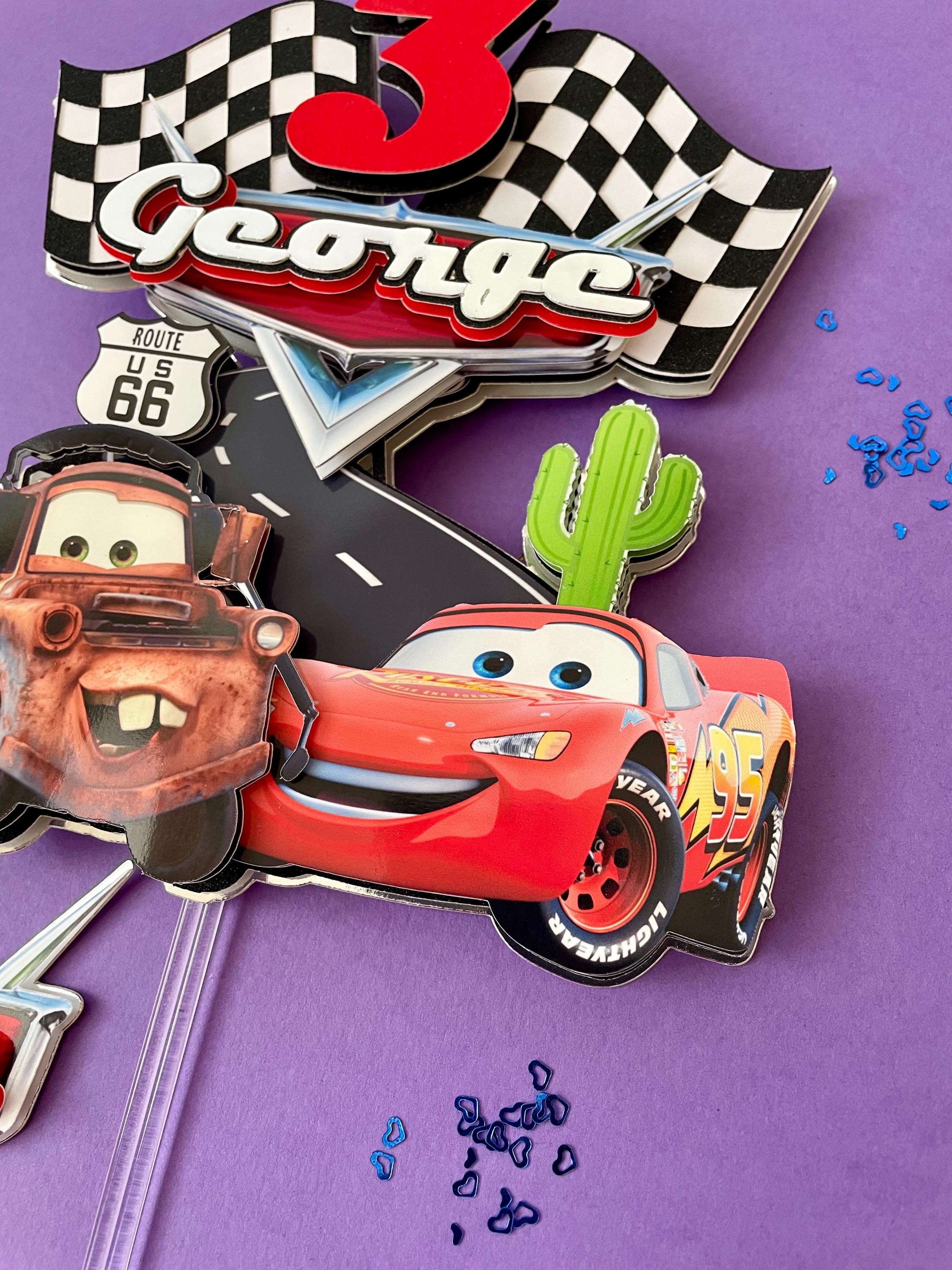 Cars Cake Topper Set / Personalised Cake Topper / Lightning Cake Topper ...