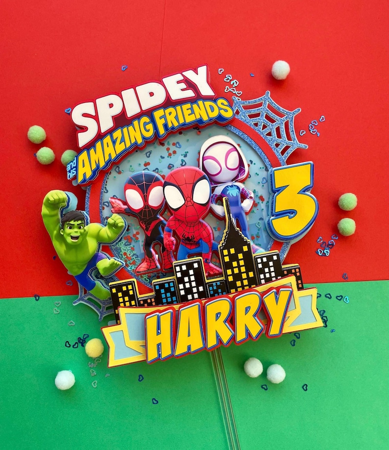 Personalised Spidey Inspired Cake Topper / Superhero Cake Topper. - Etsy UK
