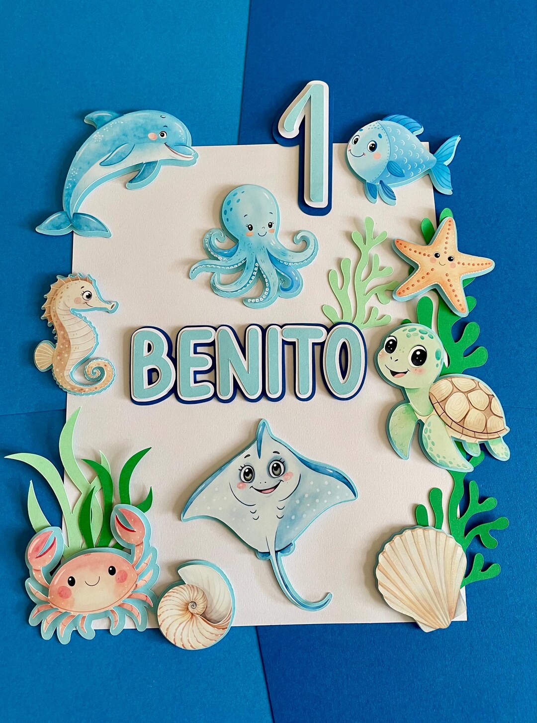 Personalized Under the Sea Cake Toppers: 3D Handmade Decorations - Etsy