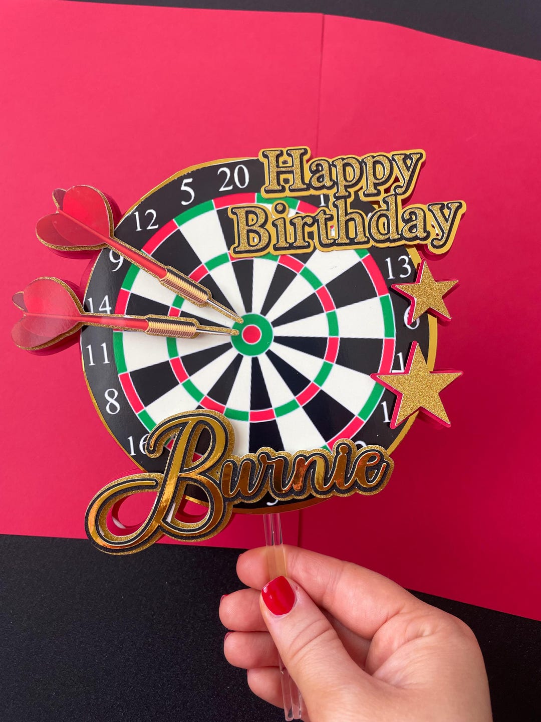 Darts Cake Topper / Dartboard Cake Toppers / Personalised Cake Topper ...