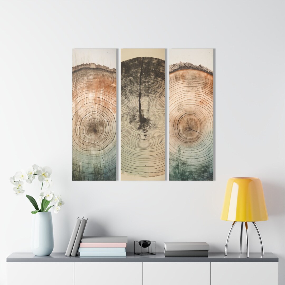 Triptych Tree Ring Collection 6 - Framed Canvas Acrylic Prints, Wall ...