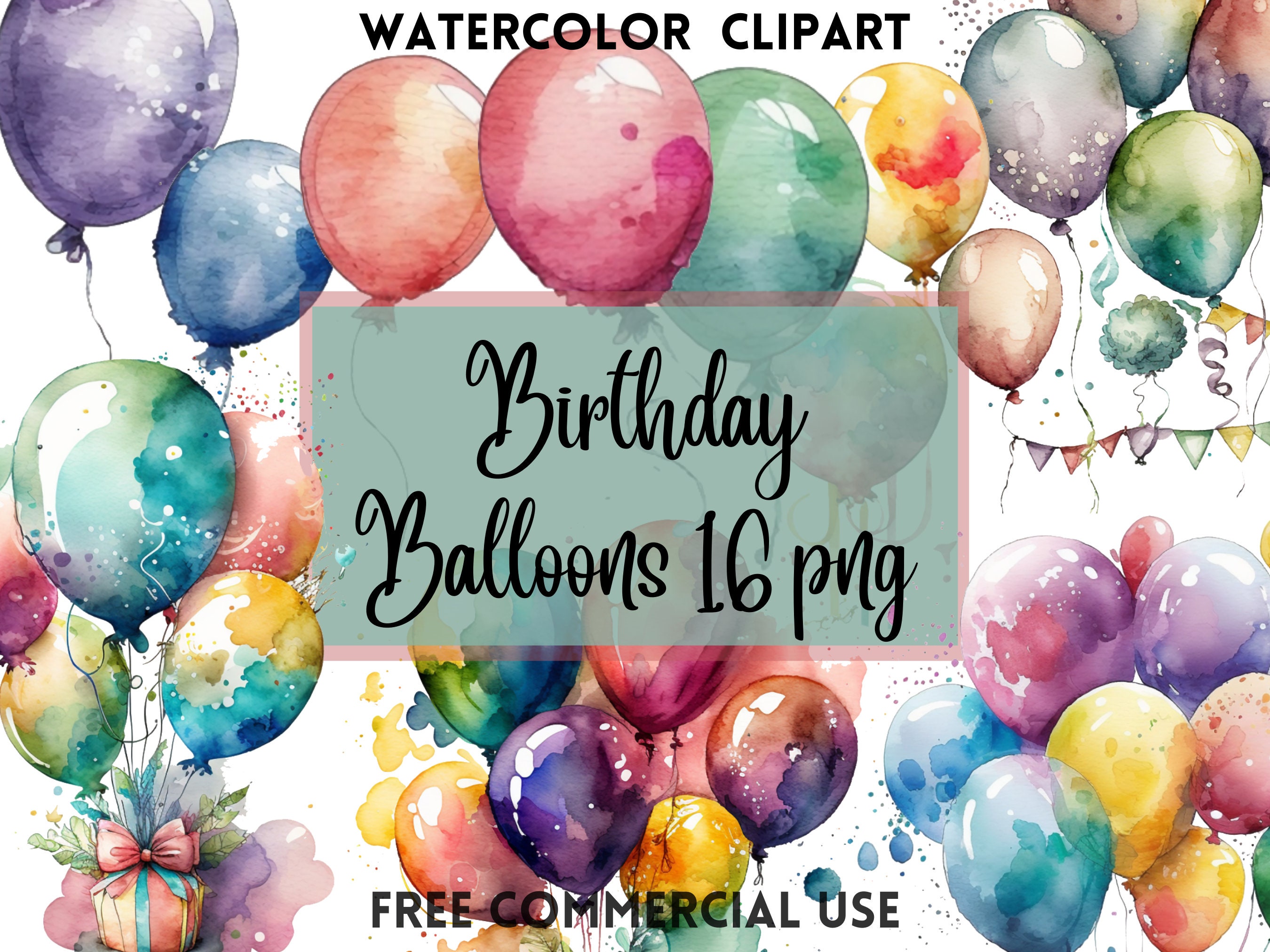 Watercolor Birthday Balloon Clipart 16 Png Birthday Clip Art, Balloons ...