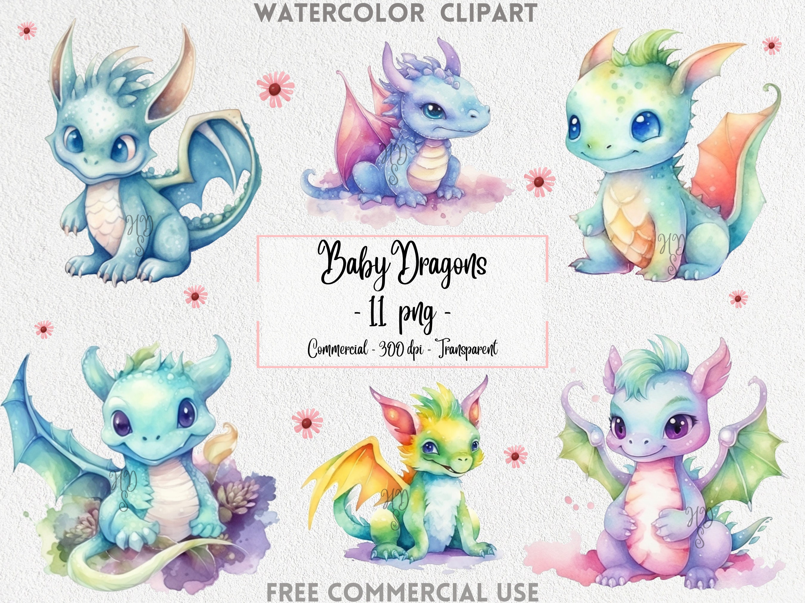Watercolor Baby Dragons Clipart 11 Png Dragon Clip Art, Baby Dragon ...