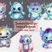 Watercolor Baby Monsters, Clipart, 11 Png, Monster Clip Art, Monster ...