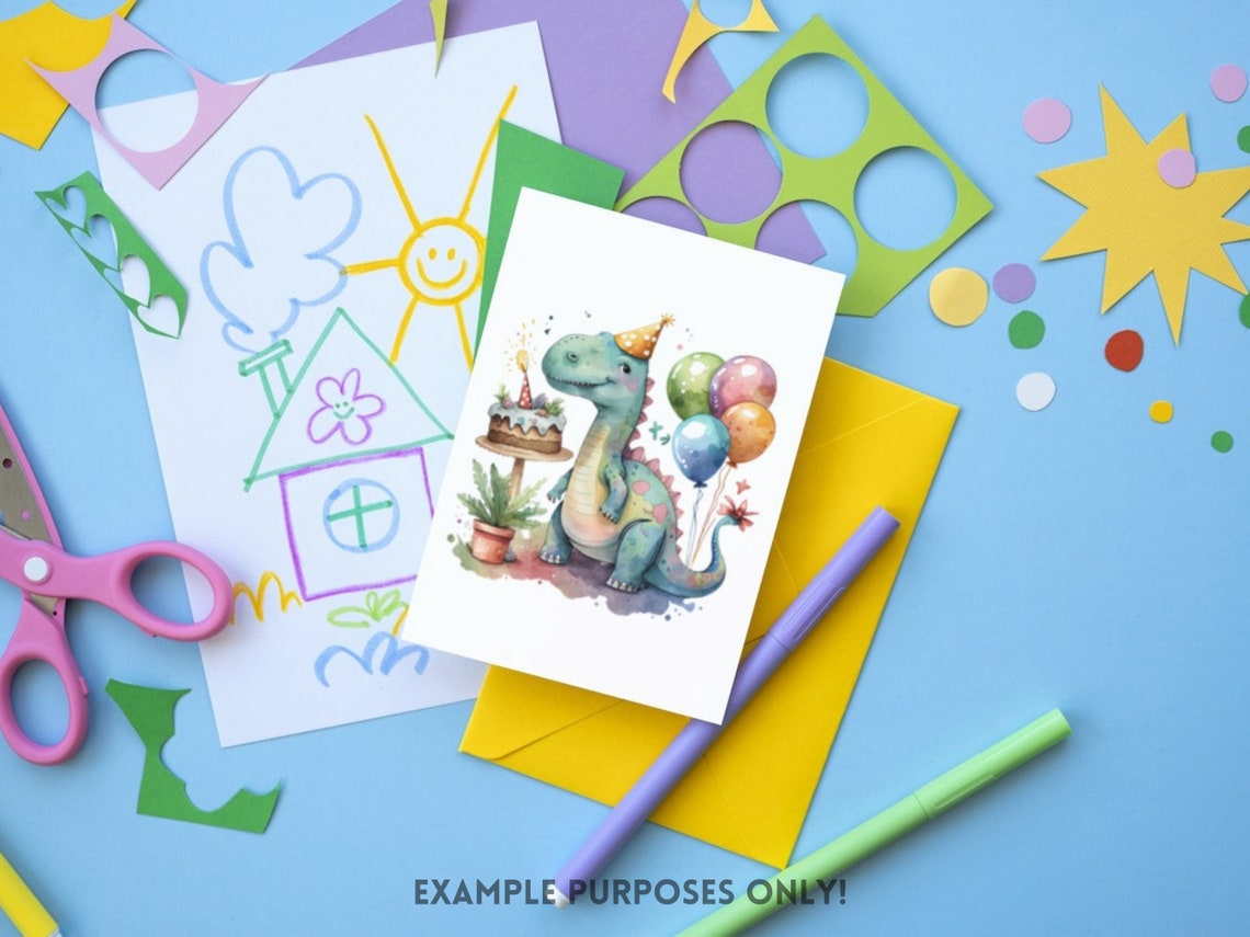 Watercolor Birthday Dinosaurs Clipart 13png Dinosaur Water - Etsy