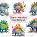 Watercolor Stegosaurus Clipart Pack 12 Png Dinosaur - Etsy