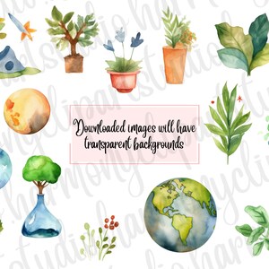 Watercolor Earth Day Clipart Pack 33 Png Nature Watercolor Clipart ...